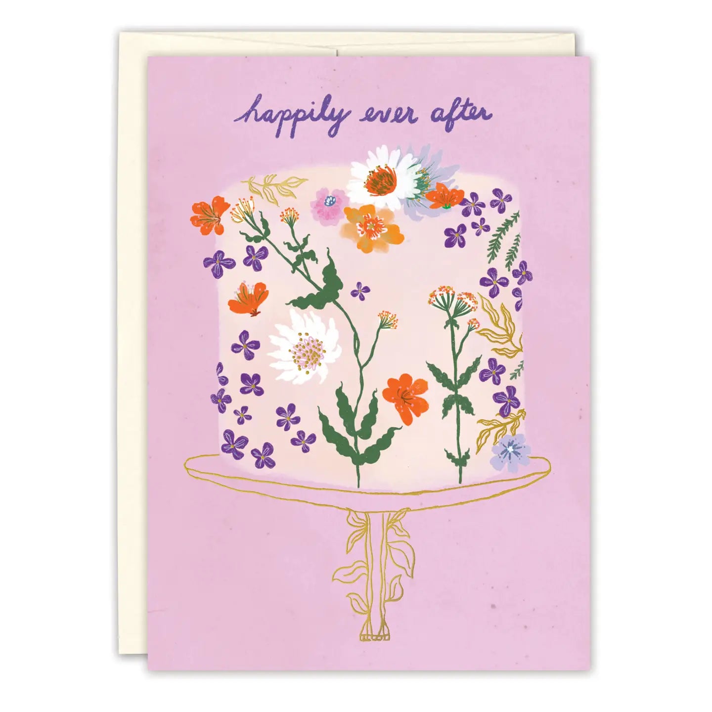 Floral Cake Wedding Card – Jacaranda Tree & Co