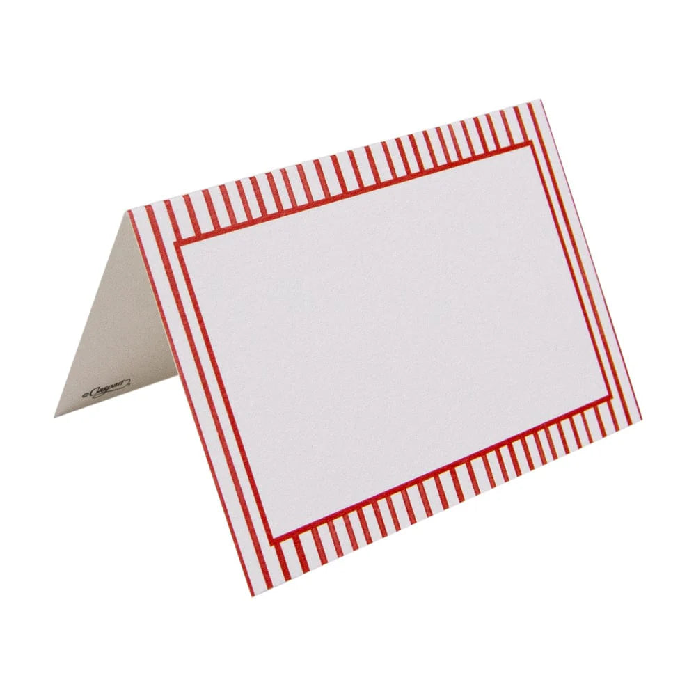 Pinstripe Red Place Cards - 10 Per Package – Jacaranda Tree & Co