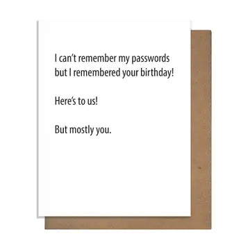 Passwords - Birthday Card – Jacaranda Tree & Co