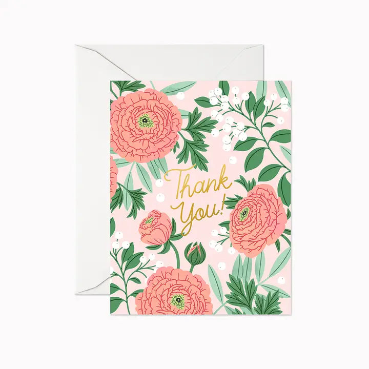 Thank You Ranunculus Greeting Card – Jacaranda Tree & Co