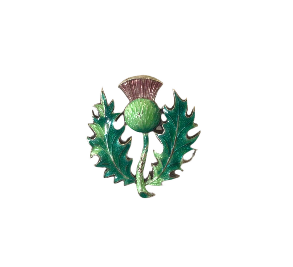Vintage Enamel Thistle Pin – Jacaranda Tree & Co