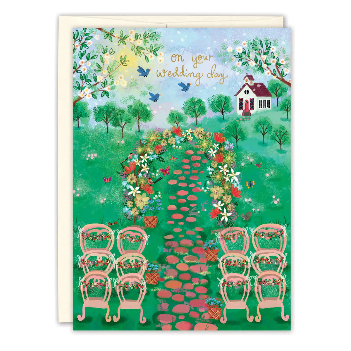Garden Scene Wedding Card – Jacaranda Tree & Co