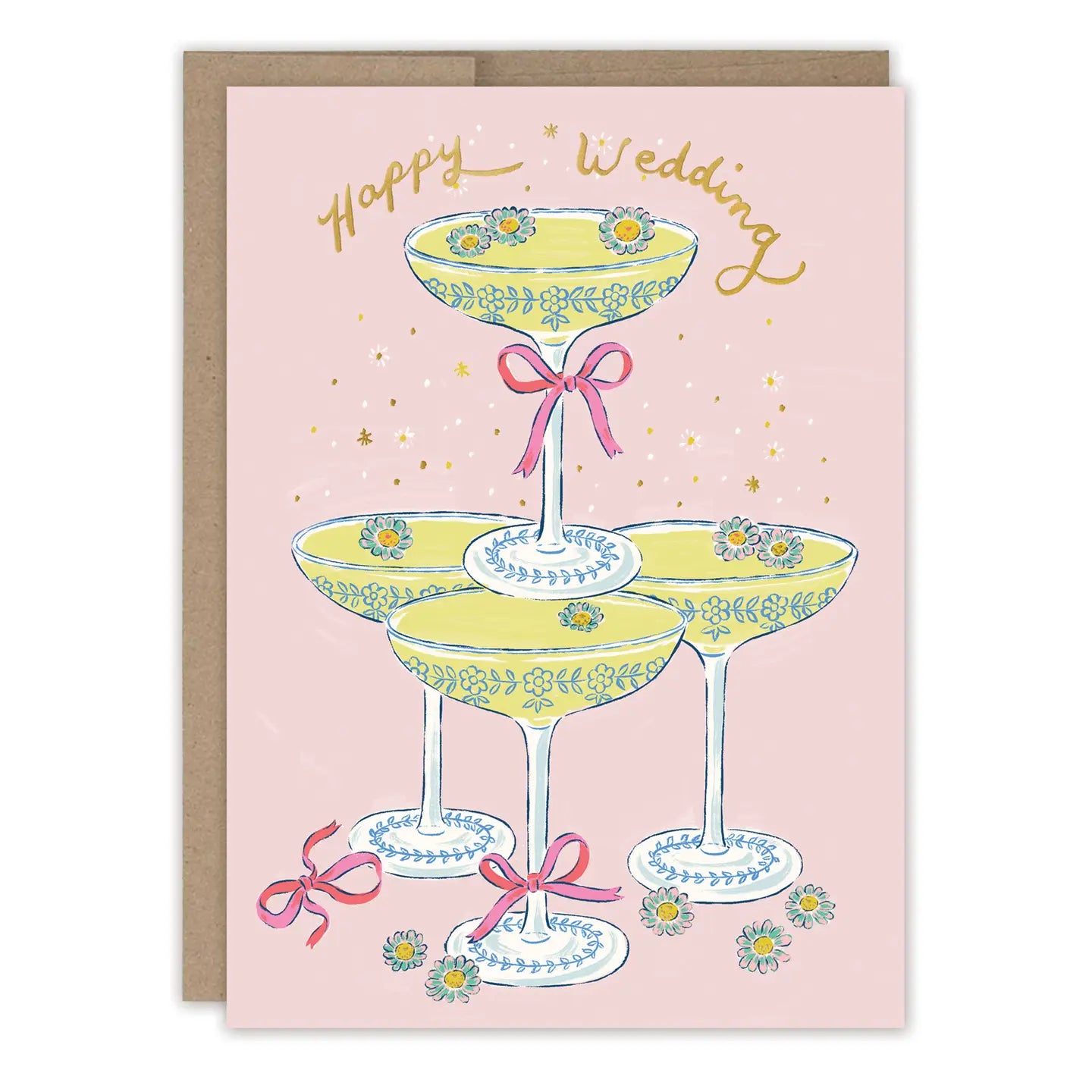 Champagne Tower Happy Wedding Card – Jacaranda Tree & Co