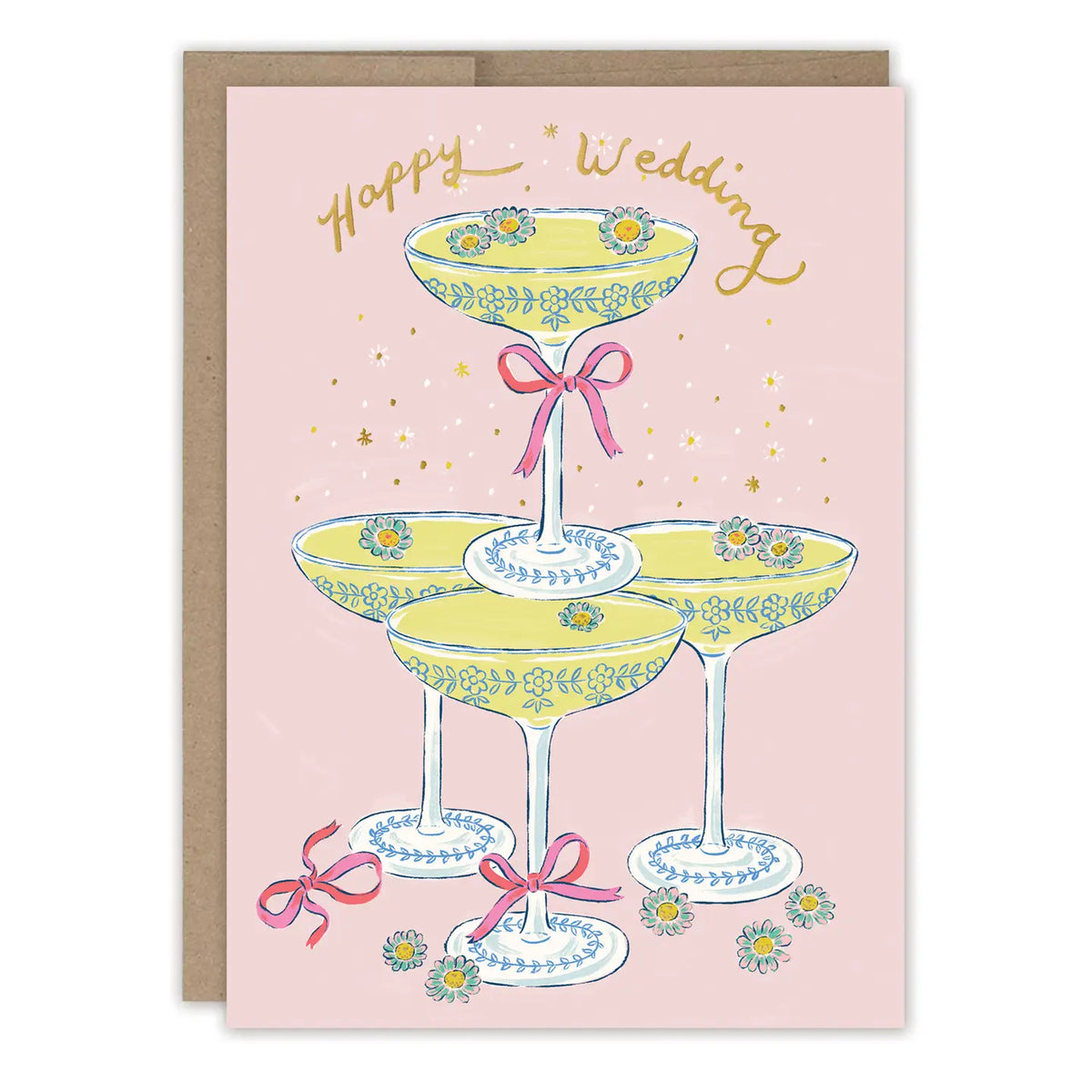 Champagne Tower Happy Wedding Card – Jacaranda Tree & Co