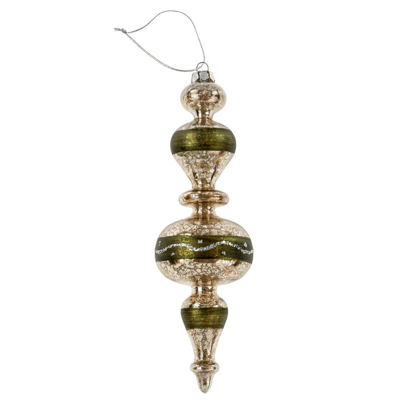 Ava Spindle Glass Ornament - Dark Green – Jacaranda Tree & Co