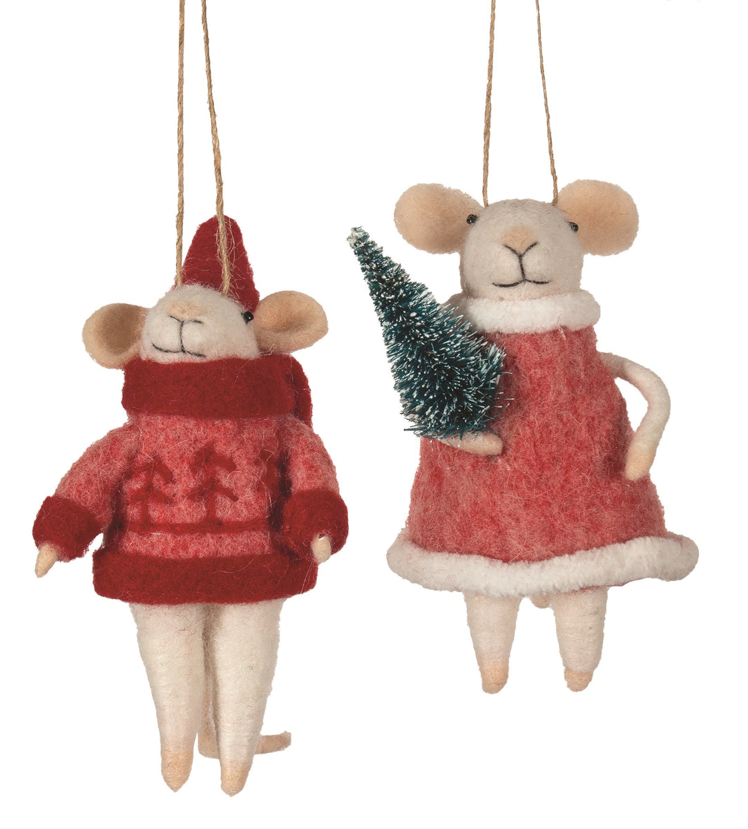 Red Sweater & Red Dress Felt Mouse Ornament – Jacaranda Tree & Co