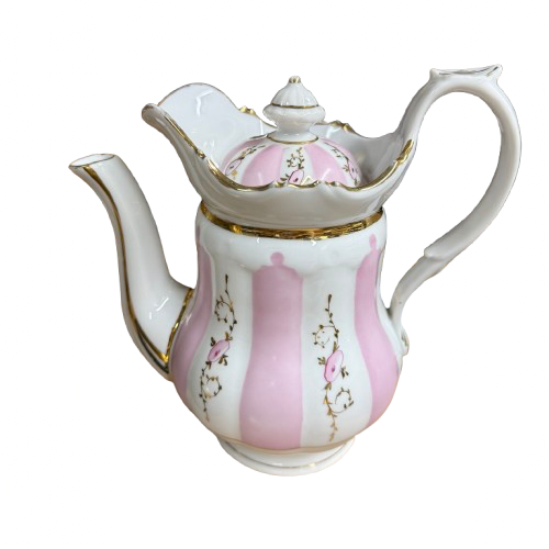Vintage Pink & White Teapot – Jacaranda Tree & Co