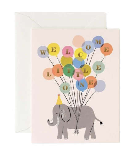 Welcome Little One Elephant Card – Jacaranda Tree & Co